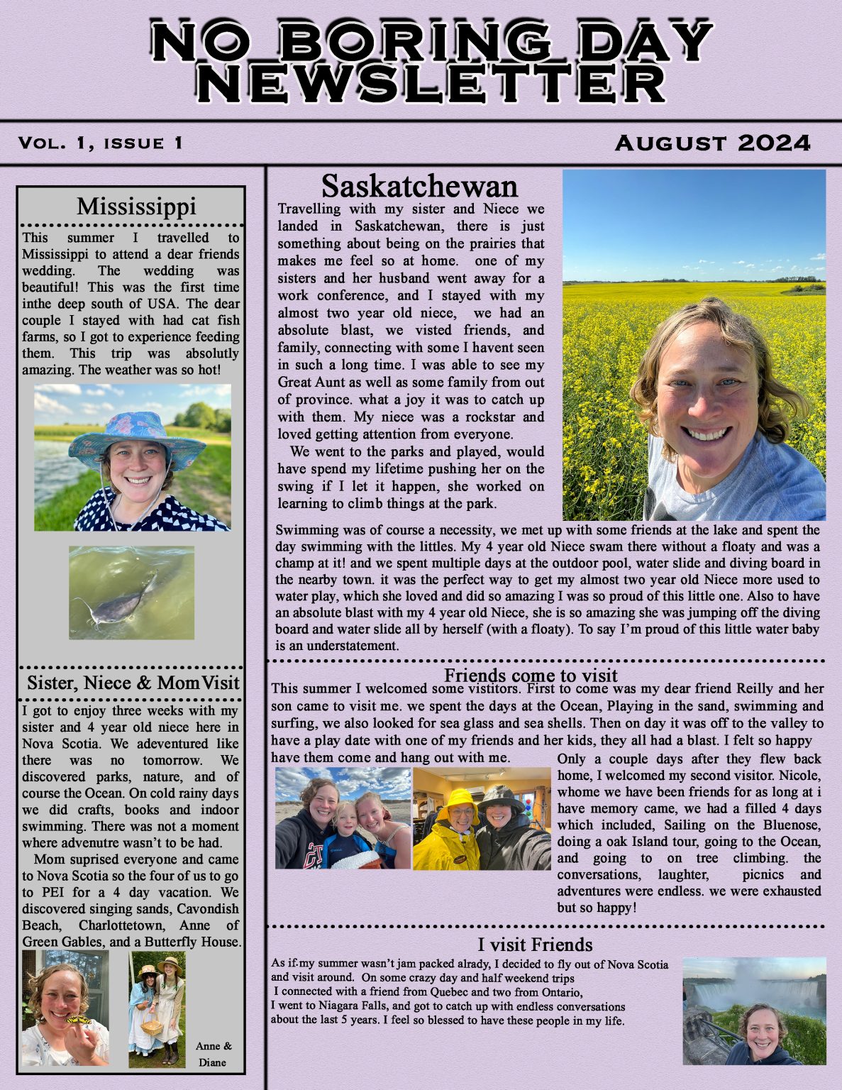 Update Newsletter – No Boring Day